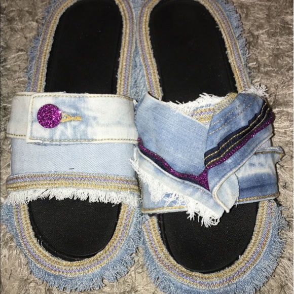 Shoes | Denim Slides | Poshmark